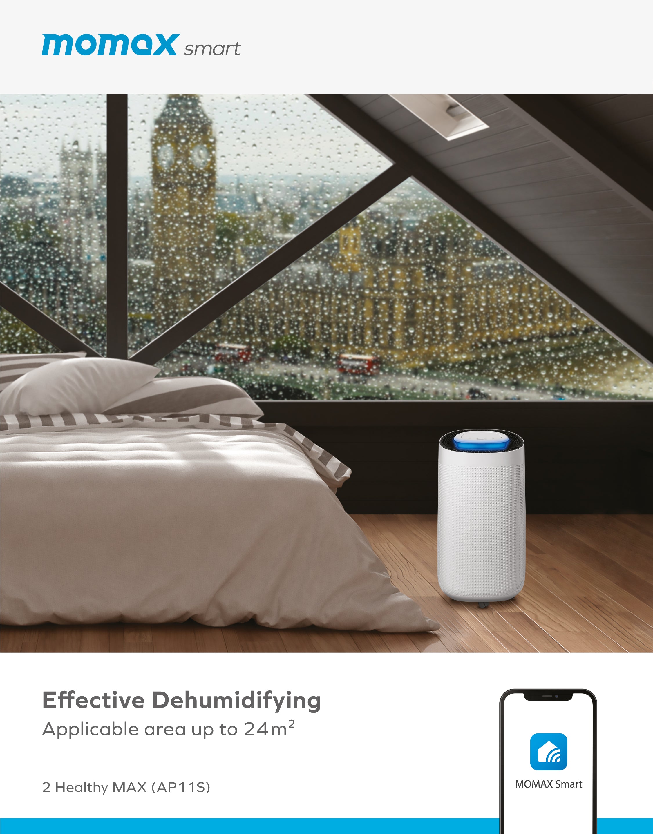 2 Healthy MAX 智能 2-in-1 空氣淨化抽濕機 – Momax Smart