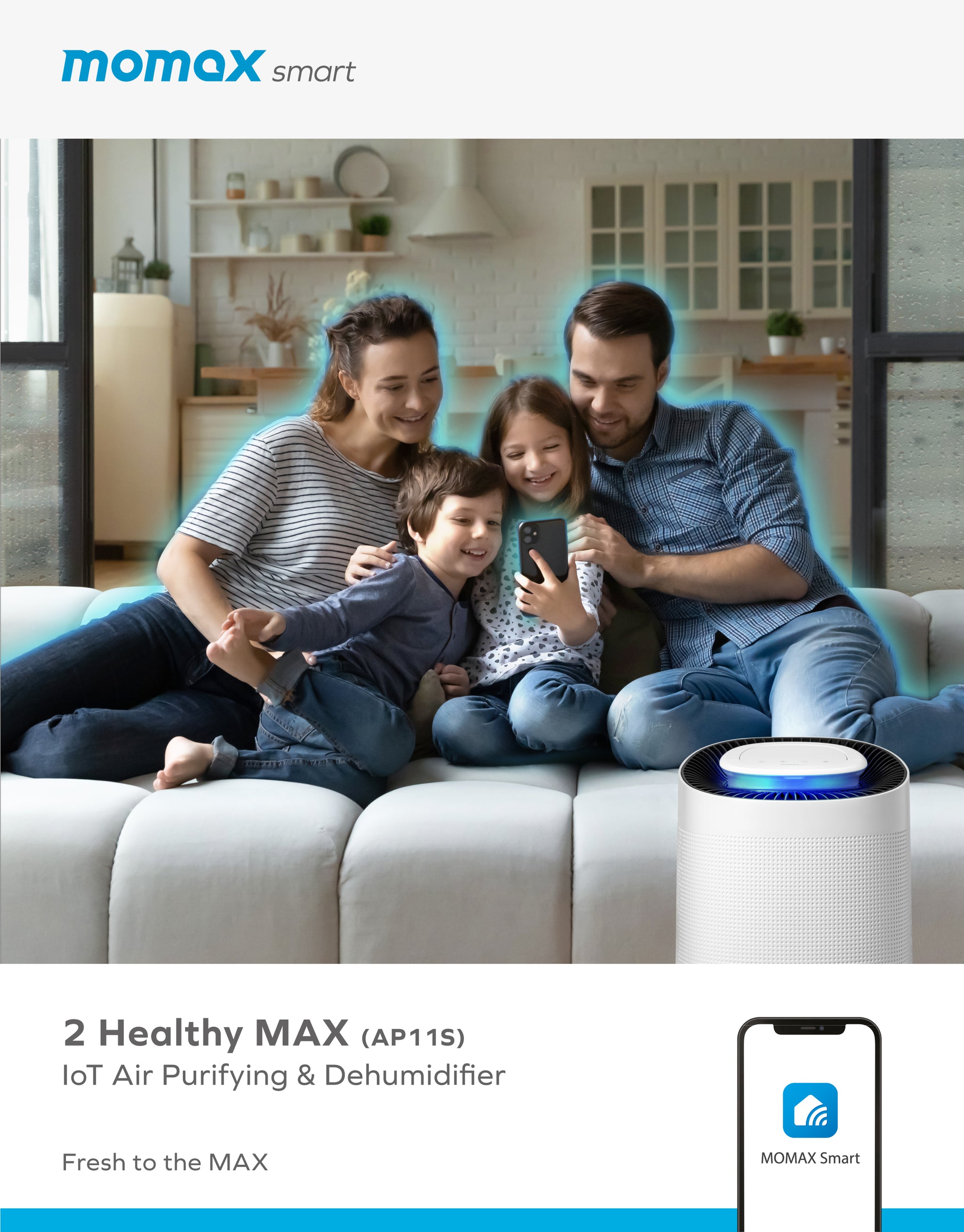 2 Healthy MAX 智能 2-in-1 空氣淨化抽濕機 – Momax Smart