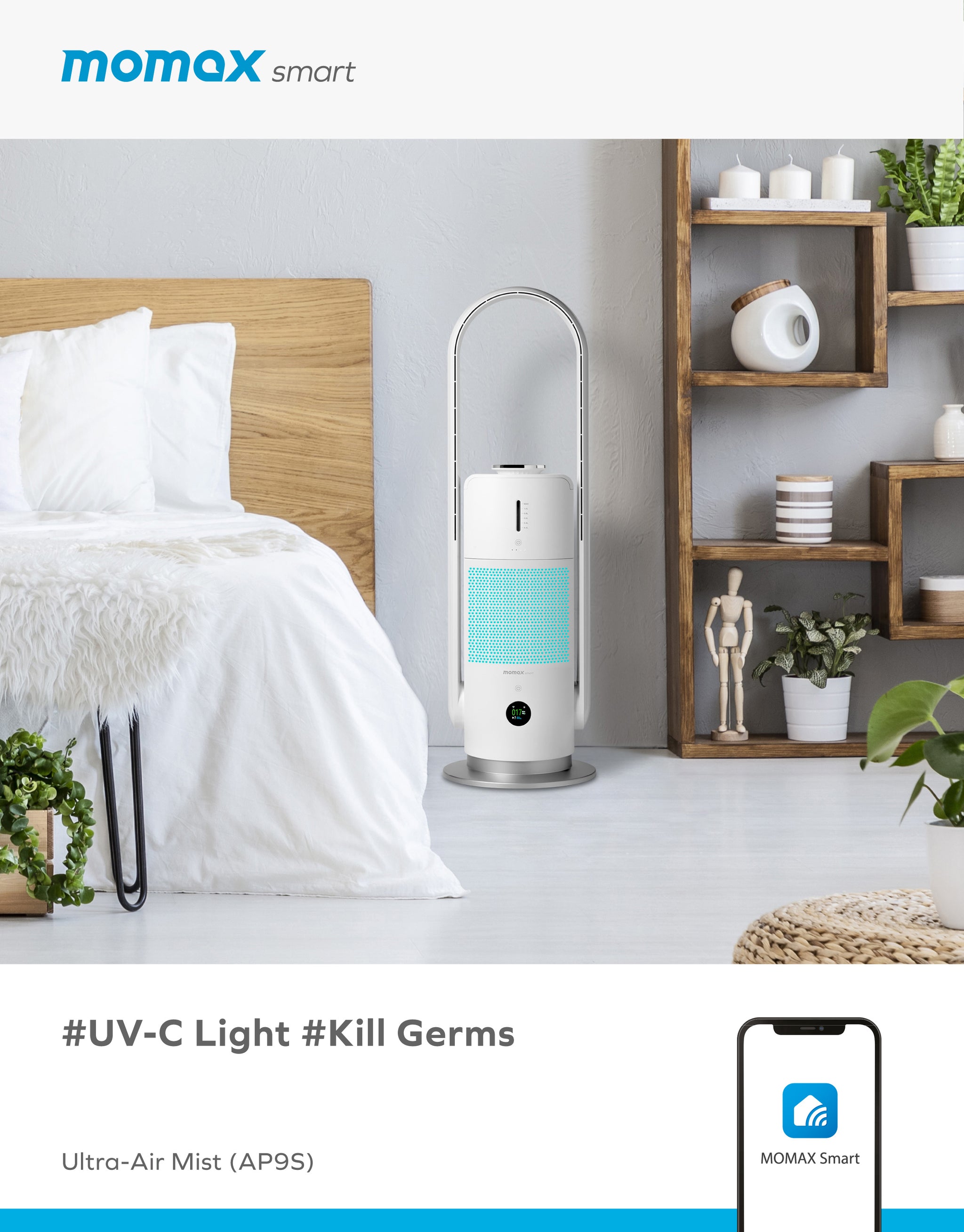 Ultra-Air Mist IoT UV-C Purifying Fan with Humidifier (AP9S) -- Purify ...